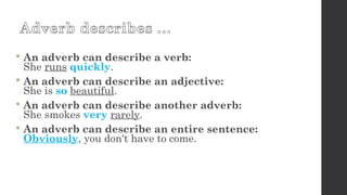 Adverbs for the basic grammar for new learner | PPT