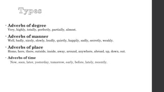 Adverbs for the basic grammar for new learner | PPT