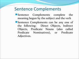 parts of a sentence | PPT