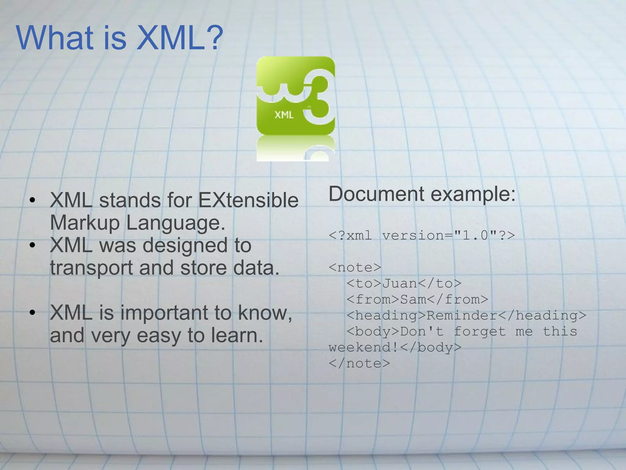 XML Technologies | PPT | Web Design and HTML | Internet