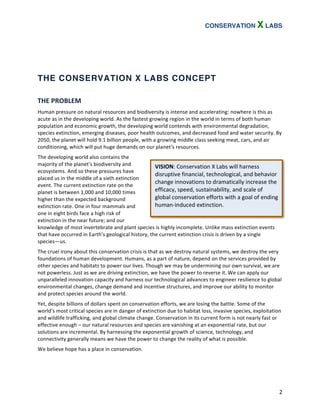 CONSERVATION X LABS CONCEPT_VERSION 4.11_110514 | PDF | Environmental ...