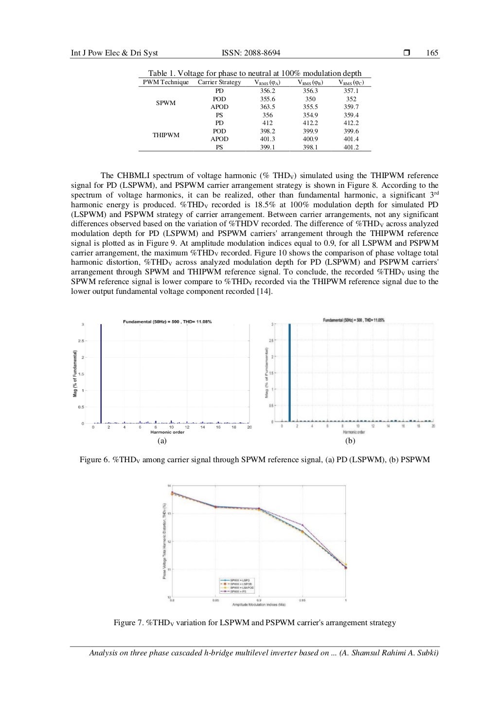 Analysis on three phase cascaded H-bridge multilevel inverter based on sinusoidal and third ...