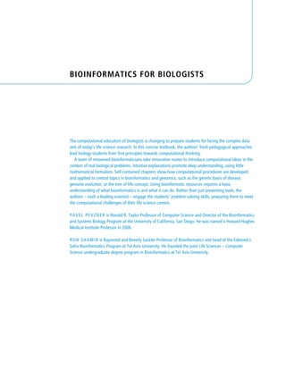Bioinformatics For Biologists Pavel Pevzner Ron Shamir | PDF