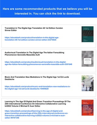 Translation In The Digital Age Michael Cronin | PDF