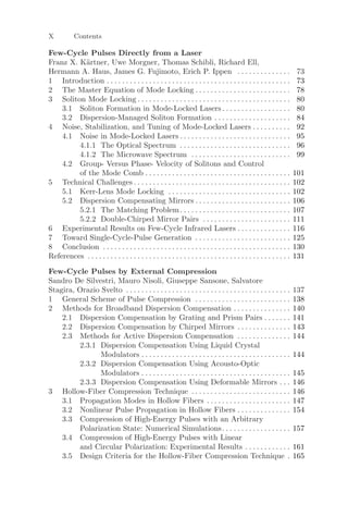 Fewcycle Laser Pulse Generation And Its Applications Franz X Kartner | PDF