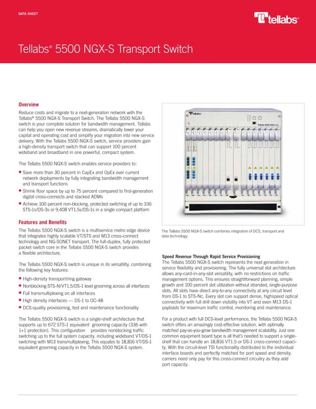 Tellabs 5500 Transport Switch | PDF
