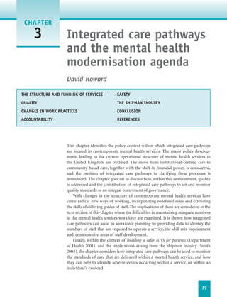 Integrated Care Pathways In Mental Health Julie Hall David Howard | PDF