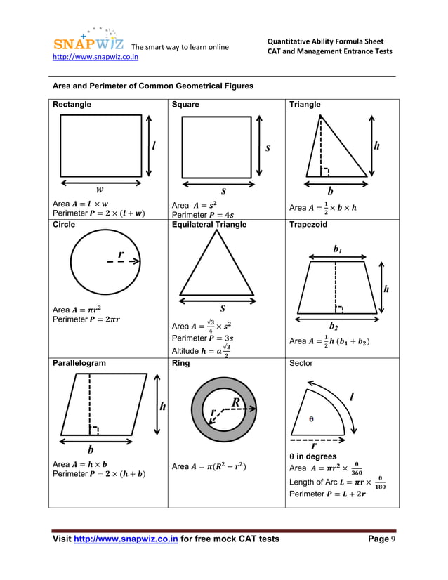 cat-quant-cheat-sheet | PDF
