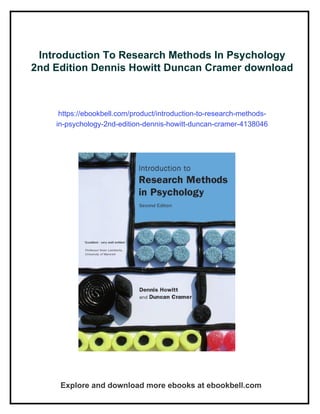 Introduction To Research Methods In Psychology 2nd Edition Dennis ...