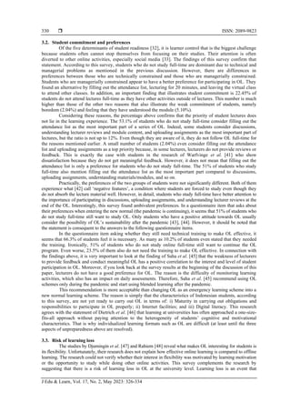 Student’s commitments and preferences in online learning | PDF