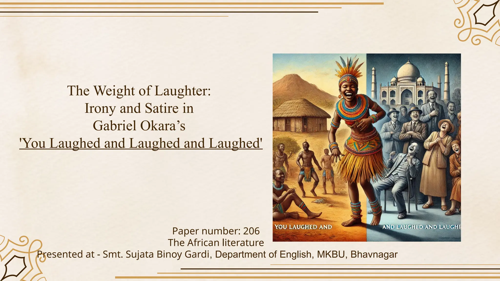 206 : The Weight of Laughter: Irony and Satire in Gabriel Okara’s 'You ...