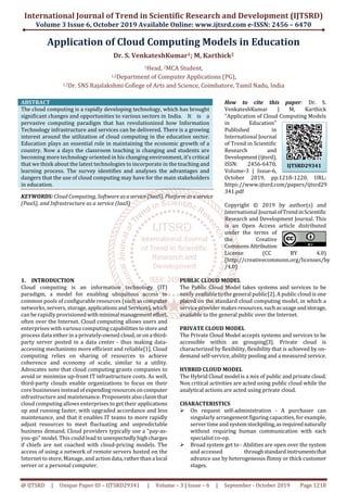 Application of Cloud Computing Models in Education | PDF