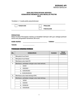 206 borang api protim 2010 | PDF