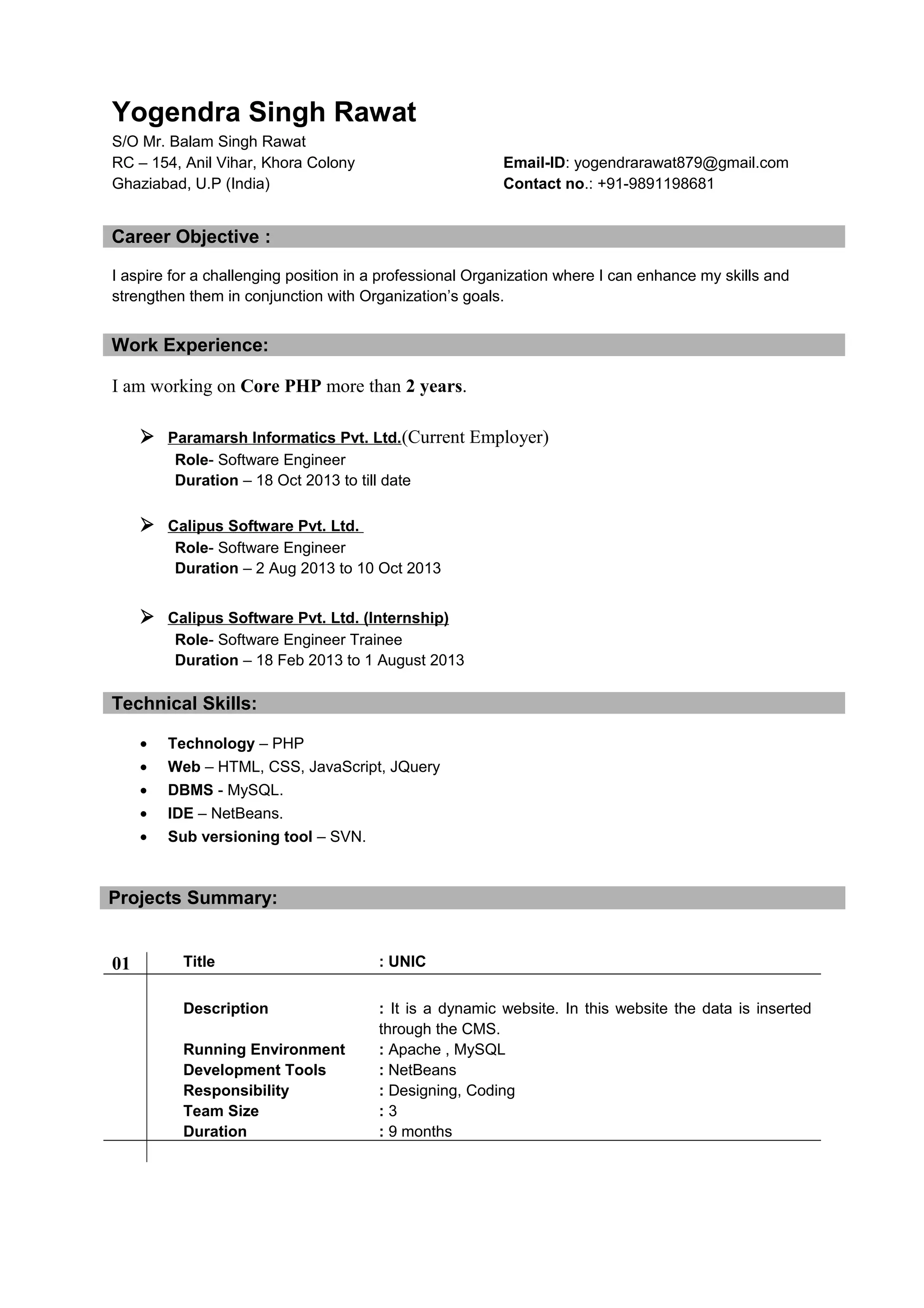Yogendra_CV | DOC