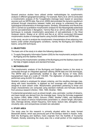 MORPHOMETRIC ANALYSIS OF BURHIGANG AND SADHARU RIVER BASIN WITH THE ...