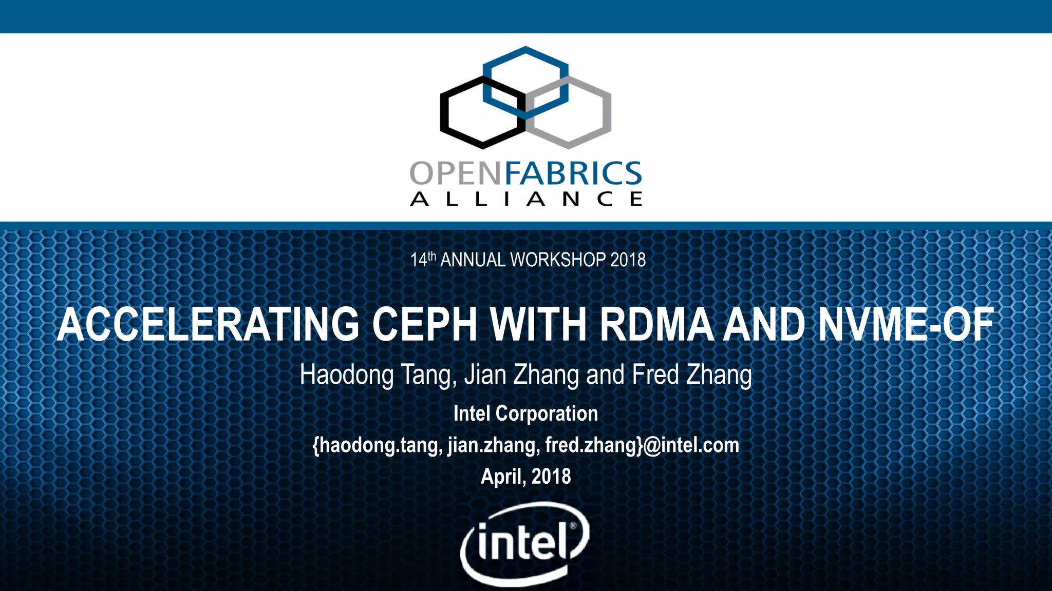Accelerating Ceph with RDMA and NVMe-oF | PDF