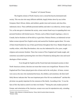 Colonial Women | PDF