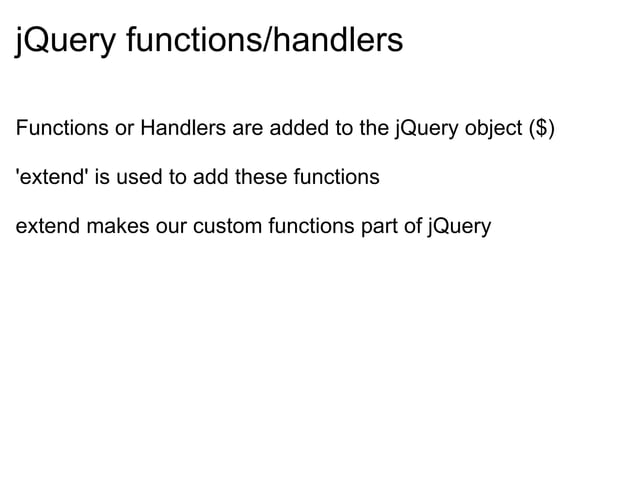 Getting Started With Jquery Ppt