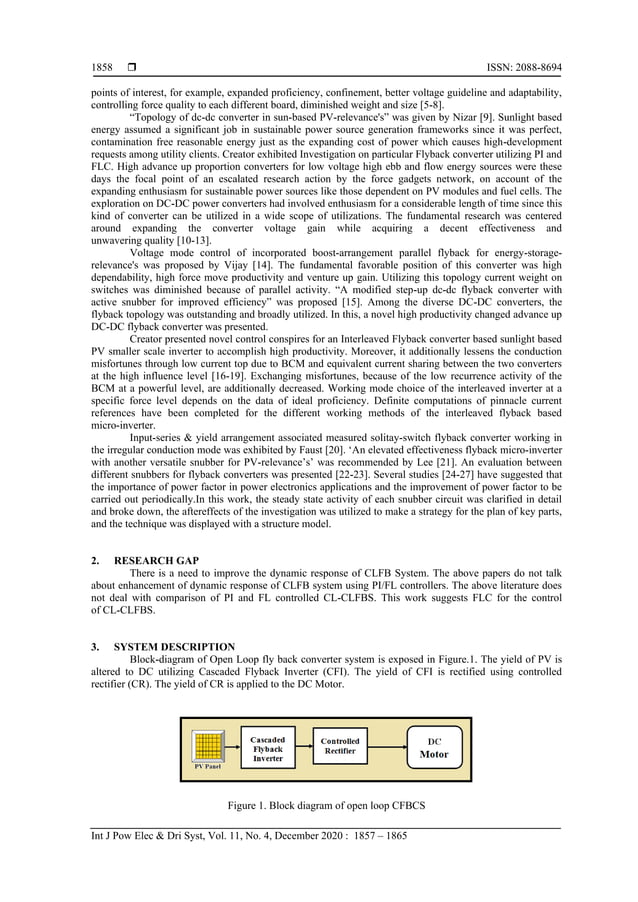 Fuzzy logic controller for closed loop cascaded flyback converter fed PMDC-motor system | PDF