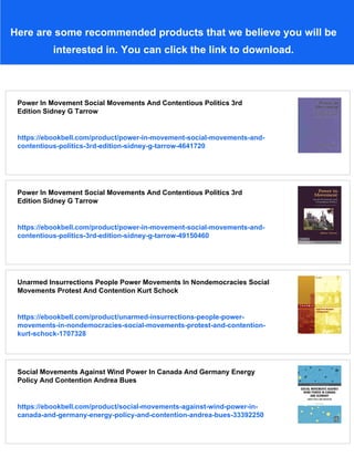 Power In Movement Social Movements And Contentious Politics Revised And ...