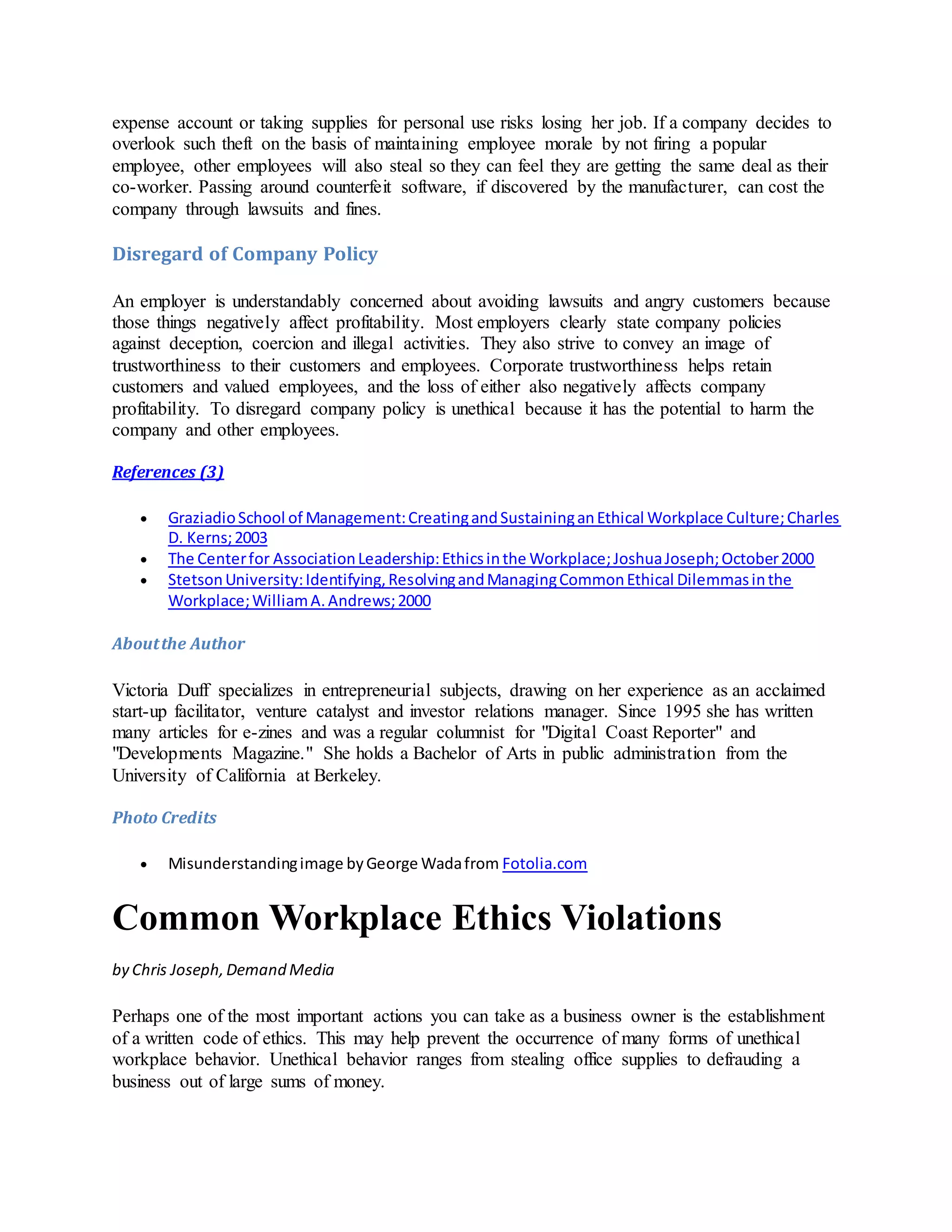 207492751 examples-of-unethical-behavior-in-the-workplace | DOCX