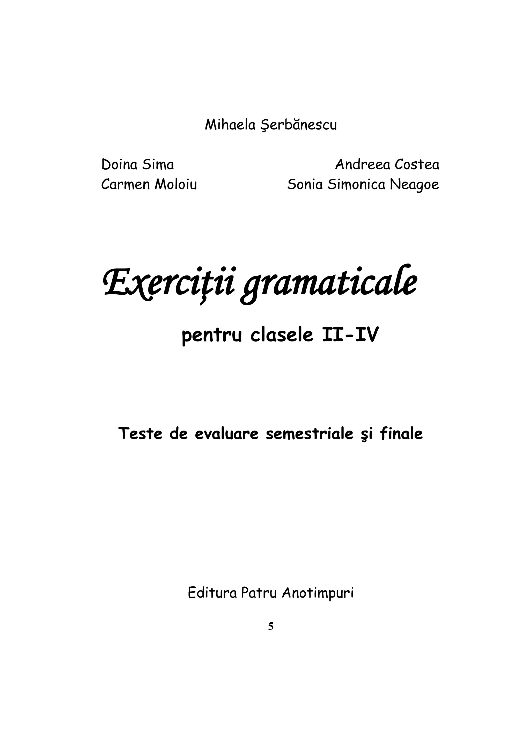 207518018 exercitii-gramaticale-clasele-ii-iv | PDF