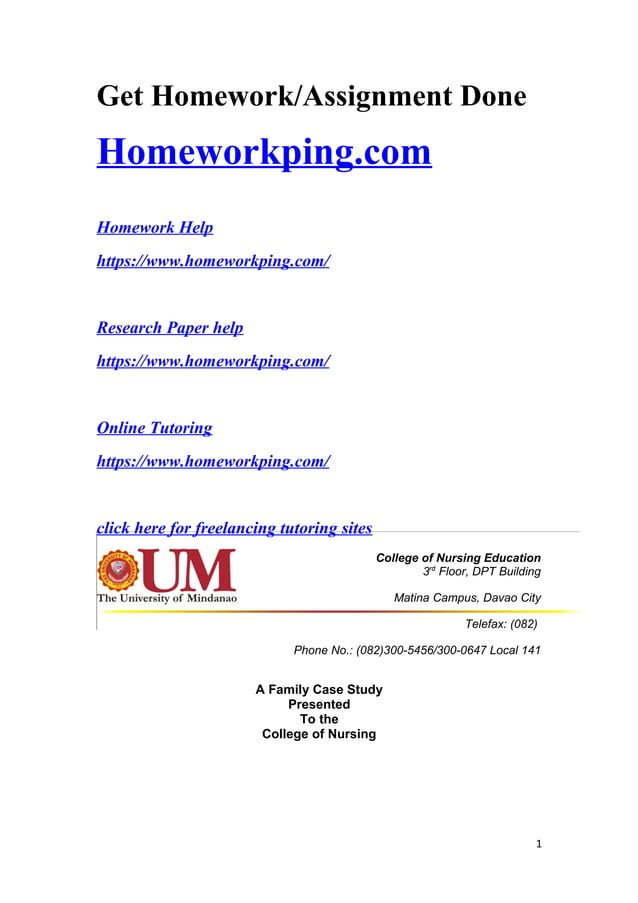 207528705 family-case-study-1 | DOC | Heart and Cardiovascular Diseases | Diseases and Conditions