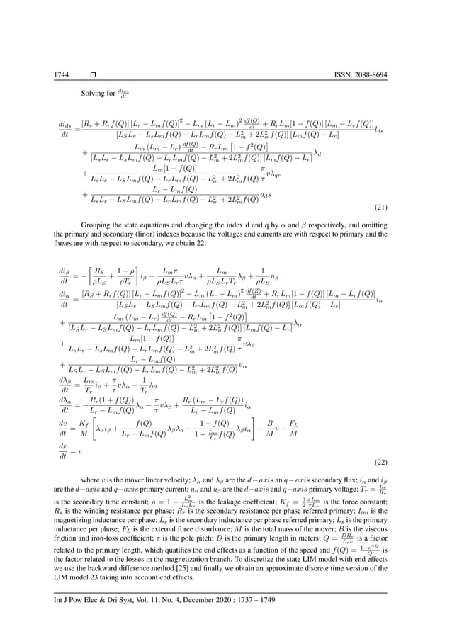 Discrete and continuous model of three-phase linear induction motors considering attraction ...