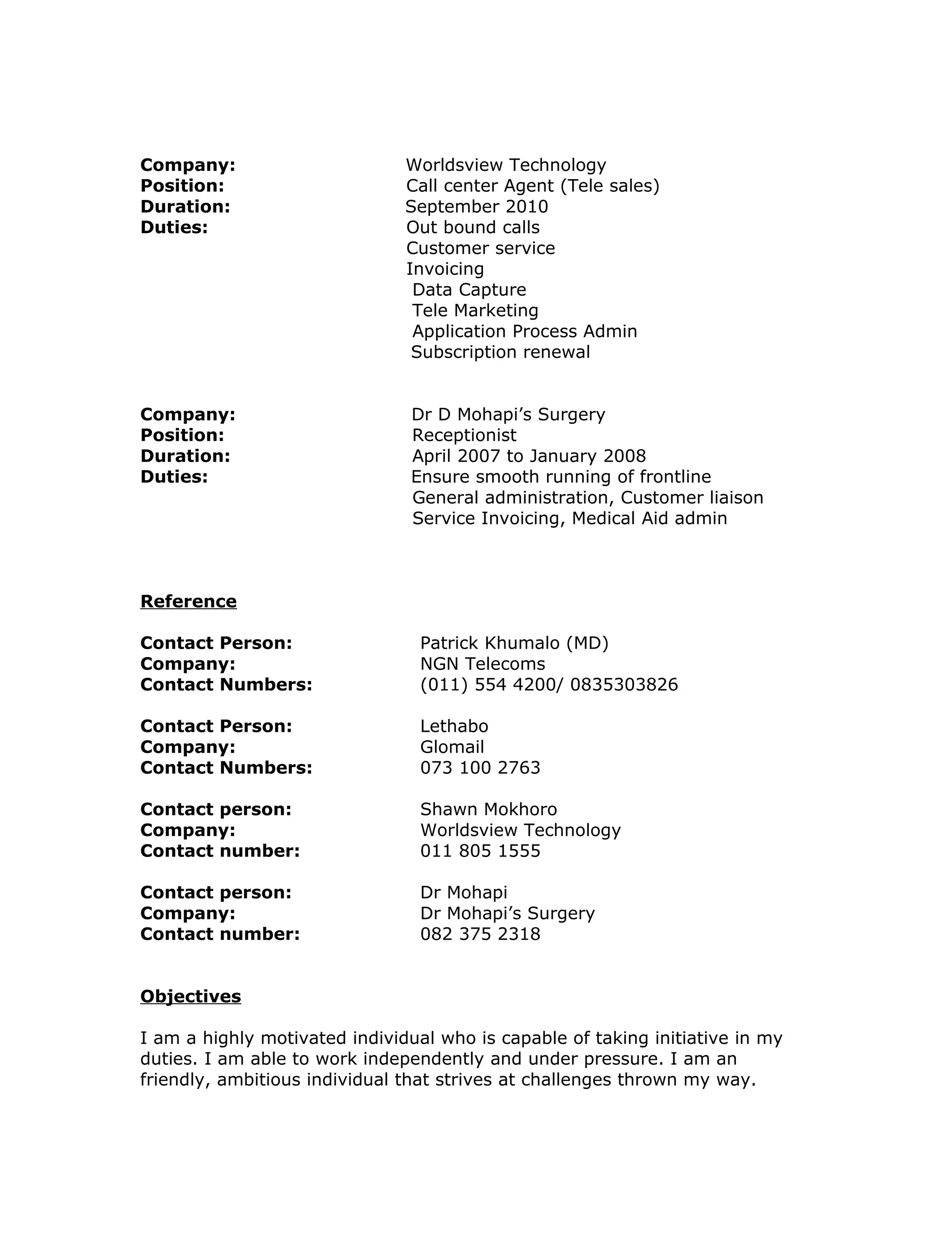 CIRRICULUM VITAE Colina Masango - updated | DOC