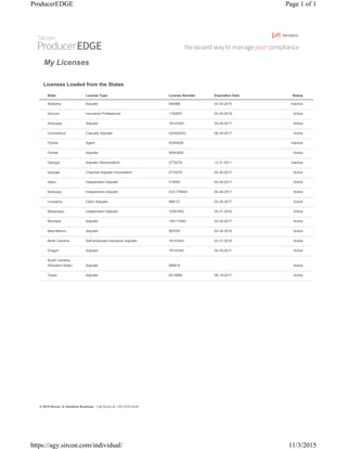 adjusters licenses 2015 | PDF
