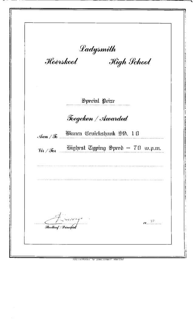 BD - Highest Typing Speed Certificate | PDF