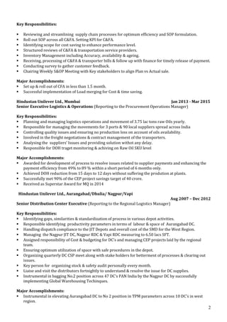Mr. Subodh Joshi - Resume - Final (1) | DOC | Logistics | Business