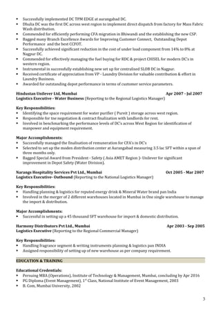 Mr. Subodh Joshi - Resume - Final (1) | DOC | Logistics | Business