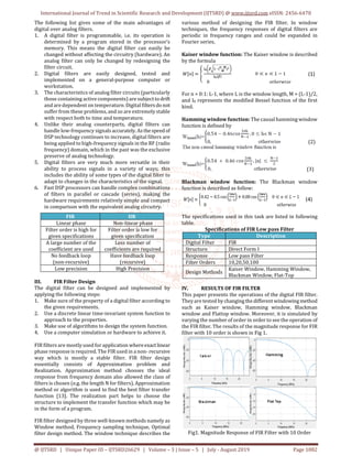 Performance Analysis of FIR Filter using FDATool | PDF