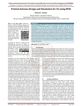 Printed Antenna Design and Simulation for 5G using HFSS | PDF ...