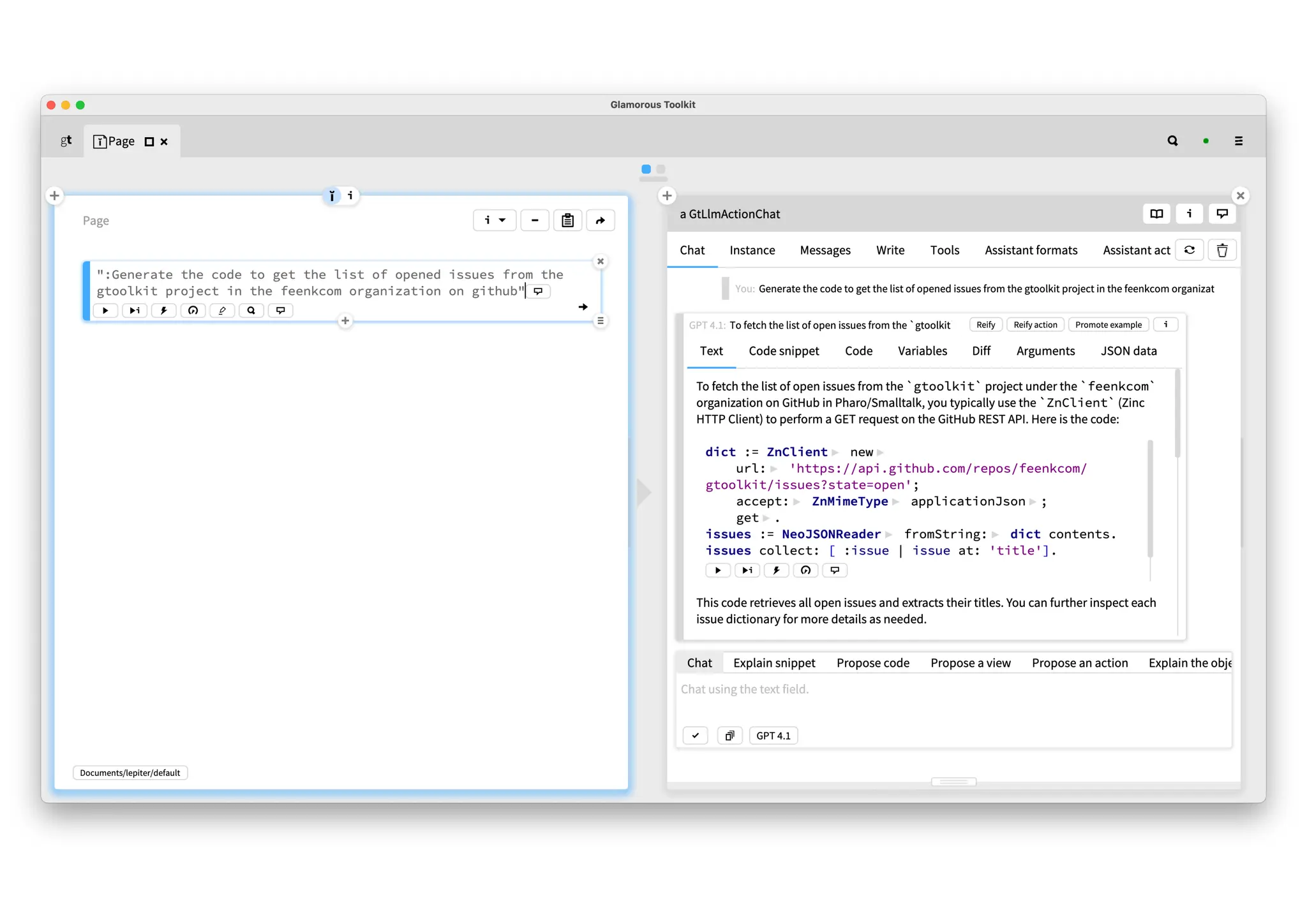 Al assistants in Glamorous Toolkit (ESUG 2025) | PDF