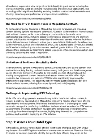 How to Build Your Hotel IPTV System in Mogadishu，SOMALIA | PDF