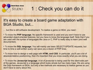 The 8 steps to create a board game on Board Game Arena | PPT