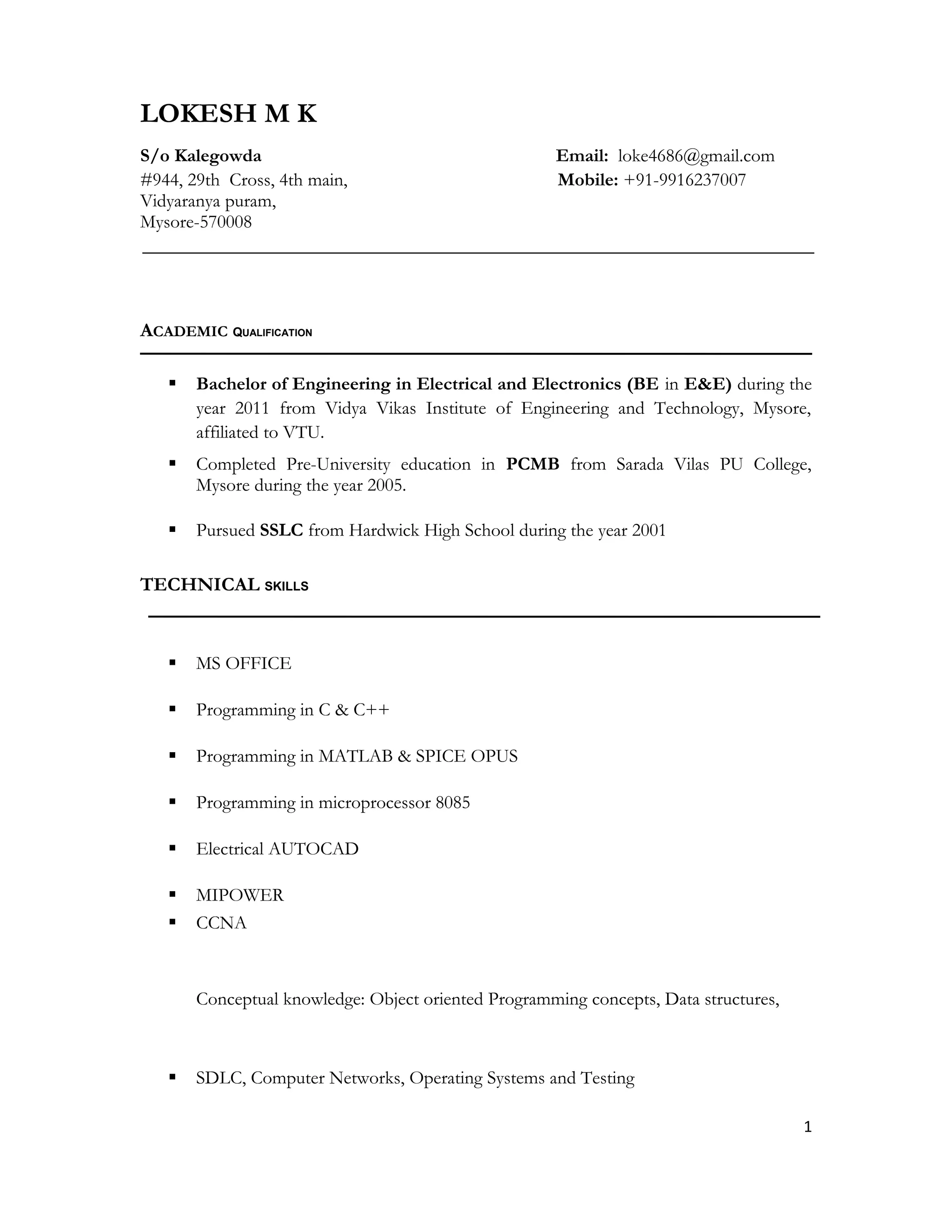 lokesh resume | PDF