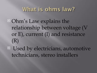 Grade 12 STEM ohms law general physics ppt | PPT