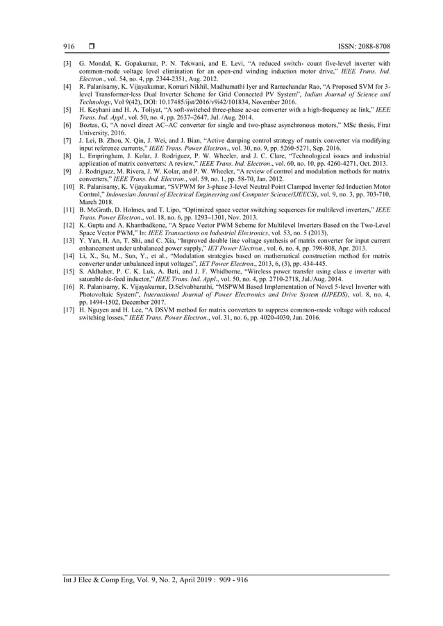Simulation Of 3 Phase Matrix Converter Using Space Vector Modulation Pdf