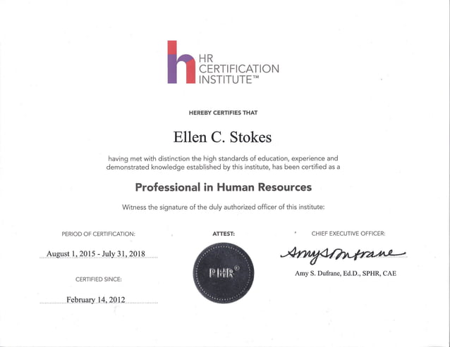 PHR Certification Diploma - 07-31-15 | PPT