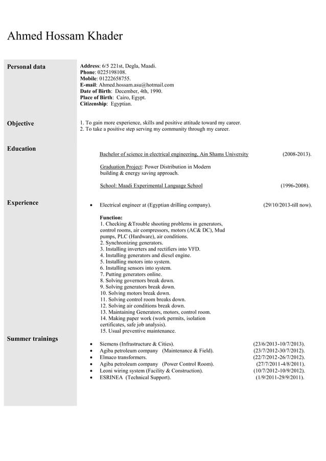 ahmed hossam khader CV modified (2) | DOCX