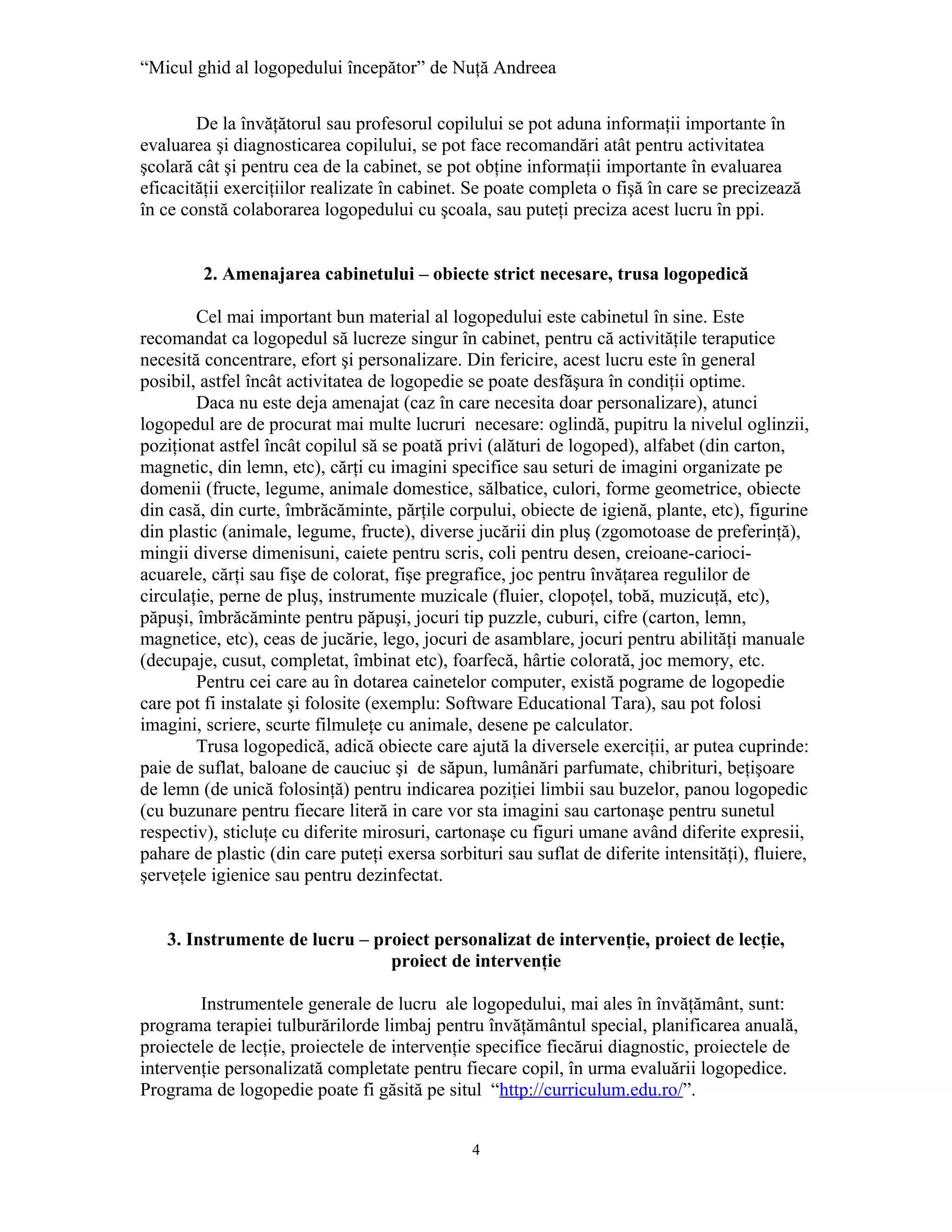 Micul ghid al logopedului incepator | PDF