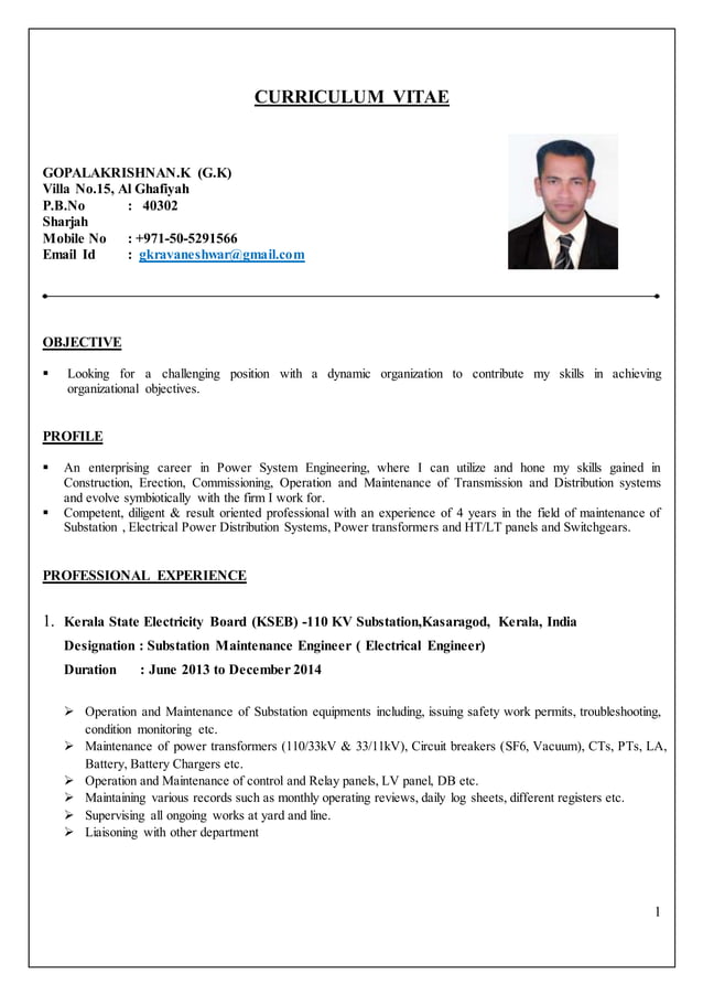 ELECTRICAL ENGINEER CV | DOCX | Civil Engineering Industry | Industries