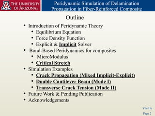 Peridynamic simulation of delamination propagation in fiber-reinforced composite | PPTX