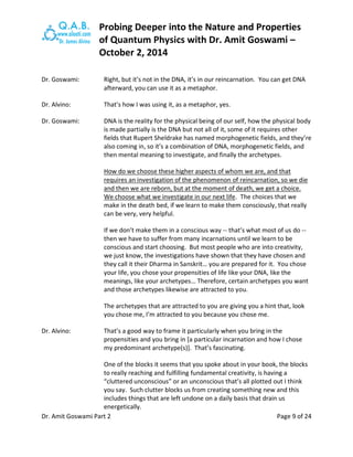 Jim Alvino Interview of Dr Amit Goswami Part 2 Transcript | PDF