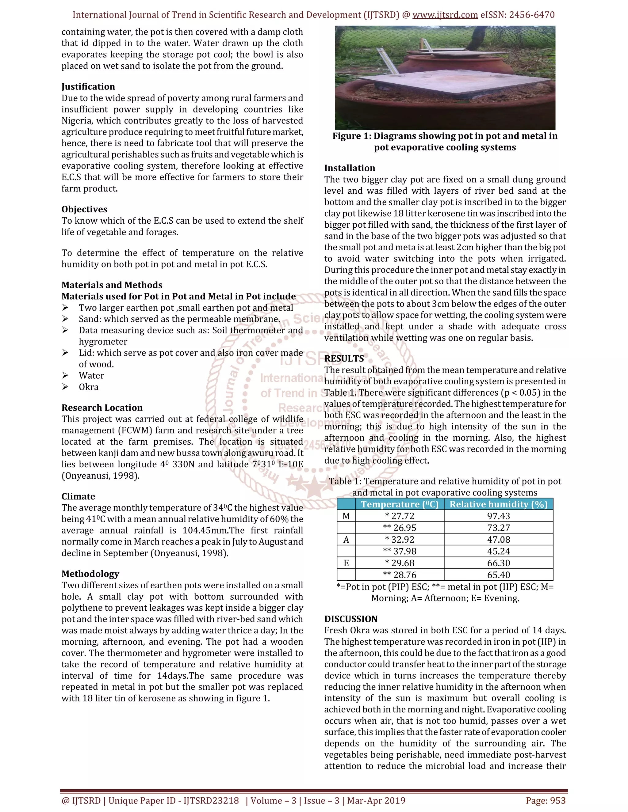 Comparative Evaluation of Pot in Pot and Metal in Pot Evaporative ...