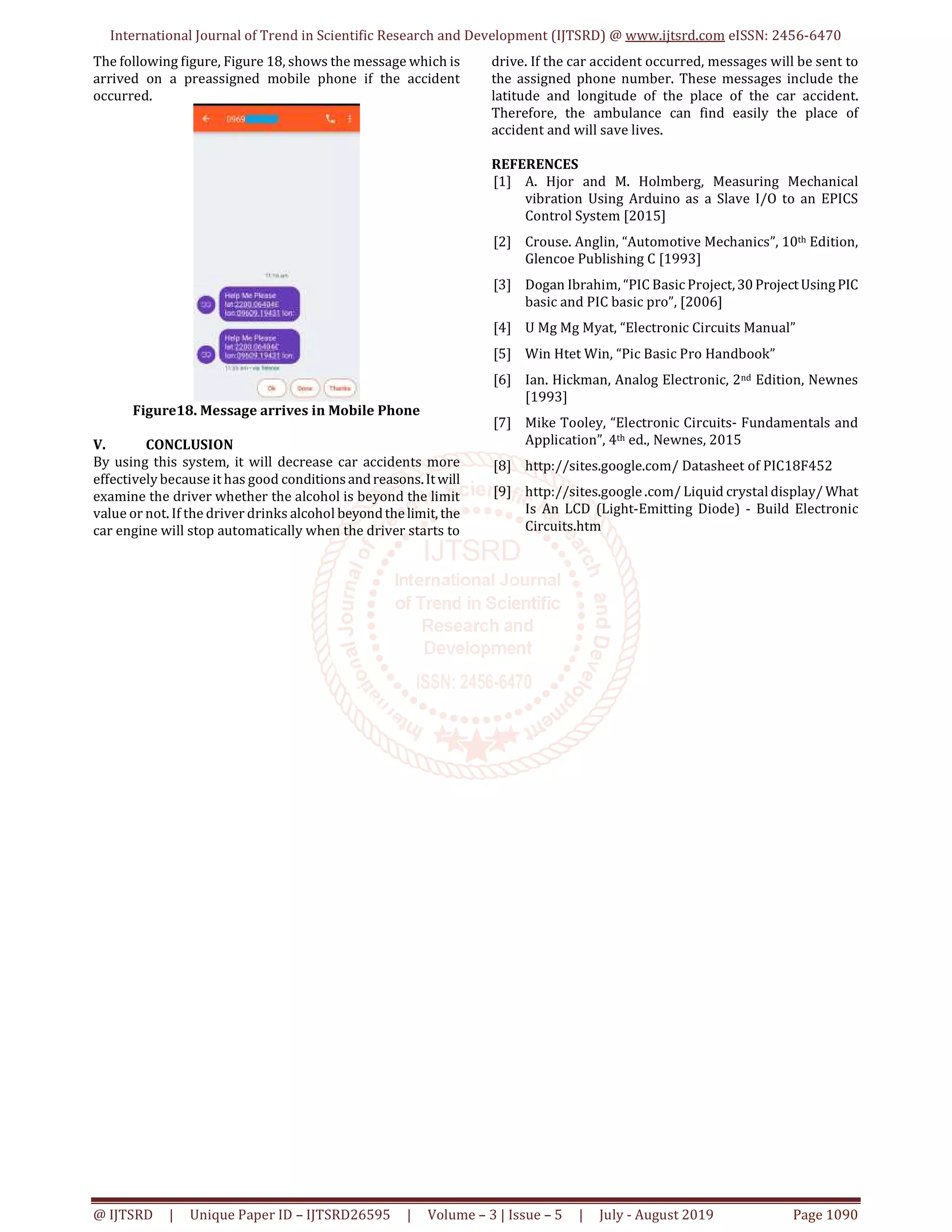 Design and Implementation of Alcohol Detector and Accident Detection System using GSM Modem | PDF