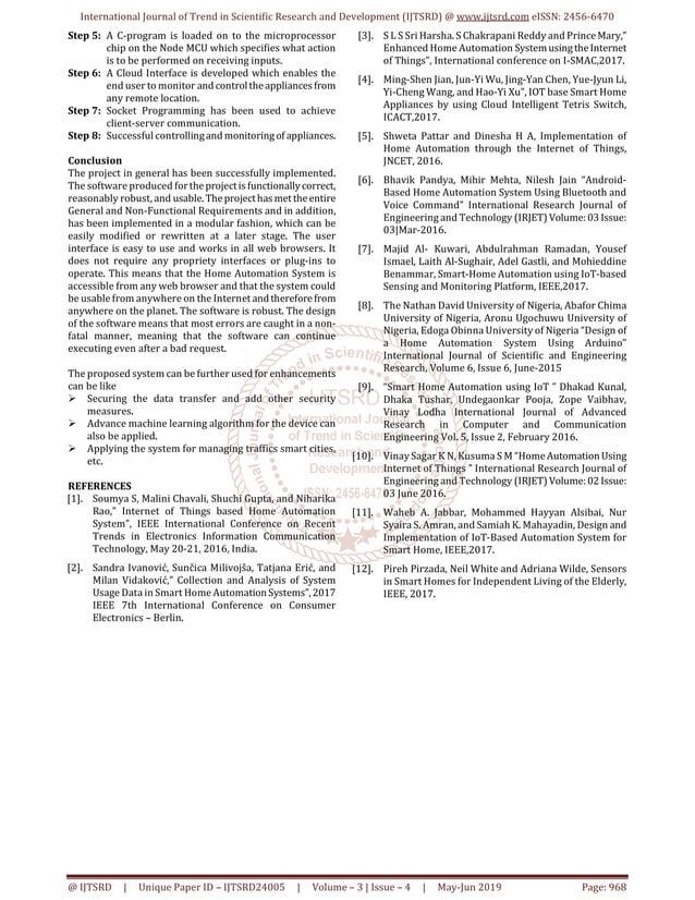 IoT Based Home Automation System over Cloud | PDF